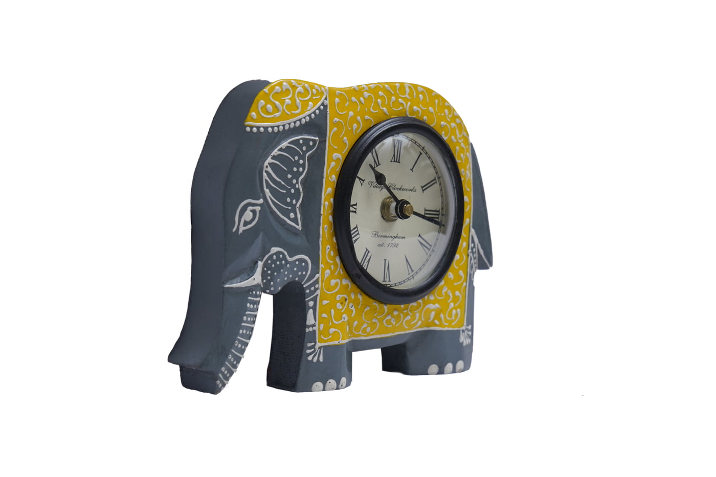 Embrace Timeless Elegance with the Wooden Elephant Table Clock - 7x5x3 Inch